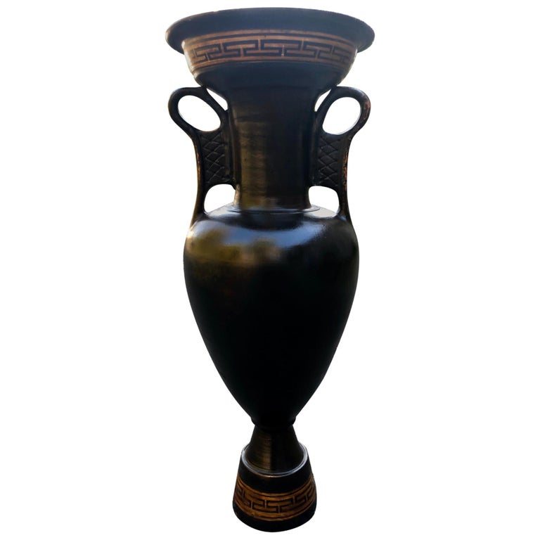 Striking Large Italian Pottery Urn with Greek Key Decoration For Sale ...