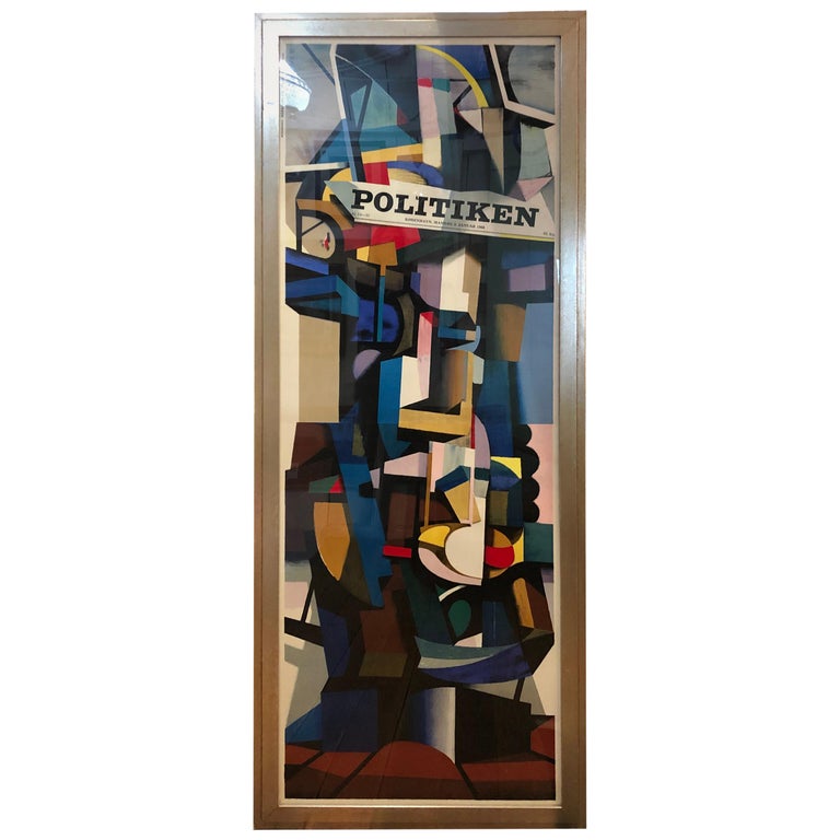 Striking Large Vintage Danish Abstract Poster by Ib Andersen at 1stDibs