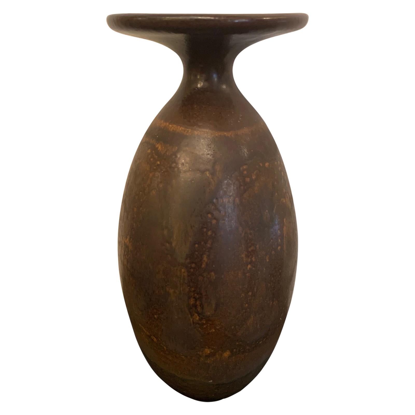 Striking Mid-Century Modern Studio Pottery Stoneware Vase at 1stDibs