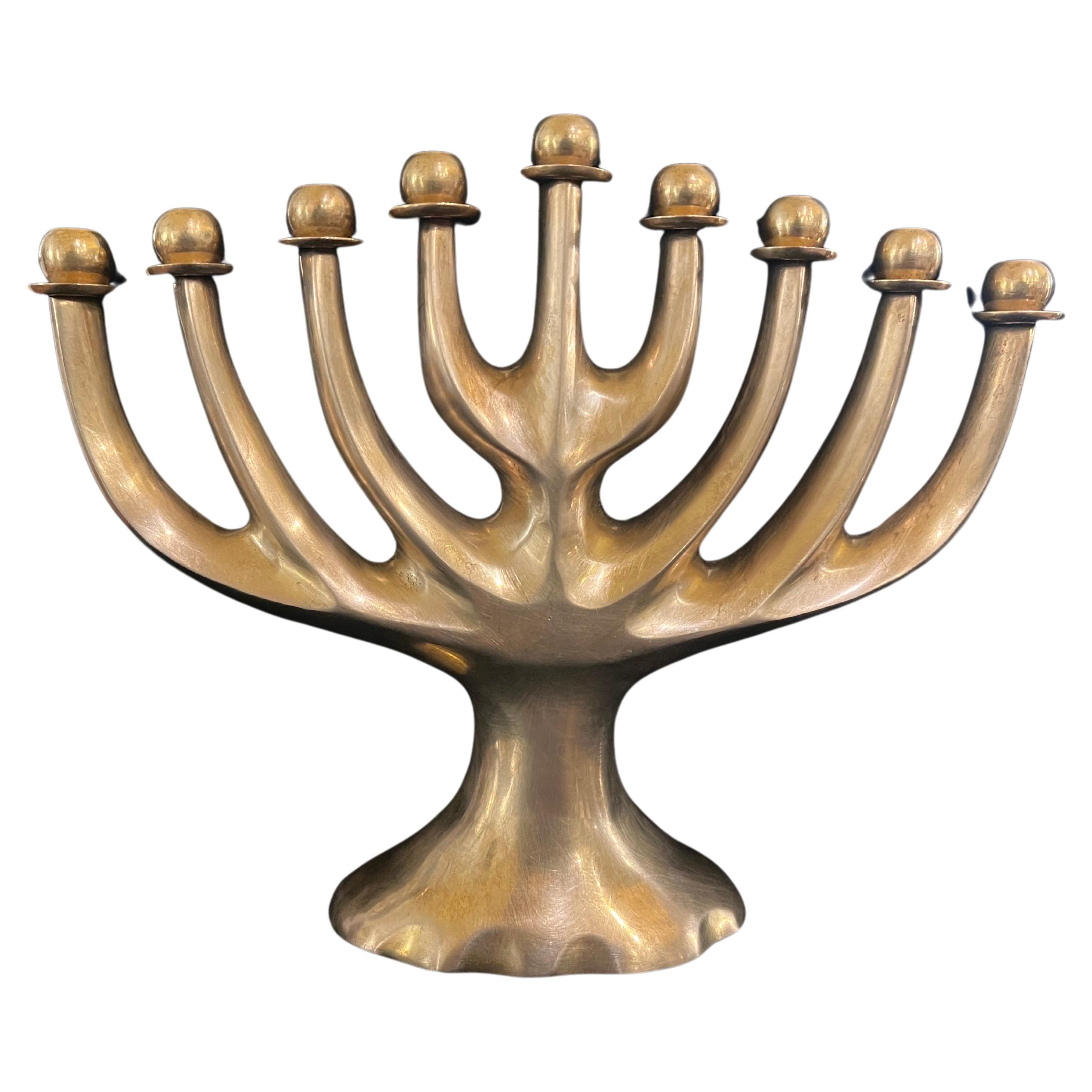 Chaim Gross Modernist Brass Menorah at 1stDibs