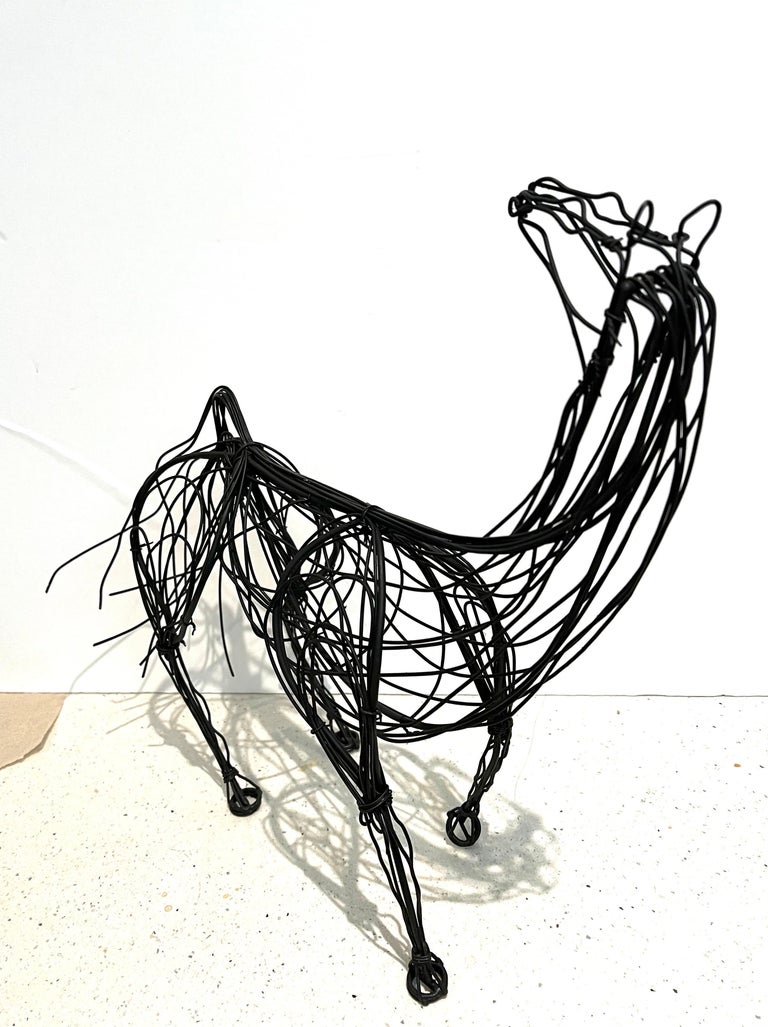 Striking Post Modern Wire Sculpture Horse For Sale at 1stDibs