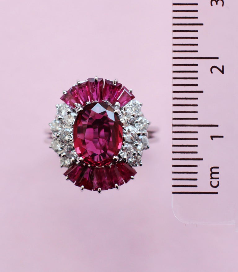 Striking Purplish Red Ruby and White Diamond Ring For Sale (Free ...