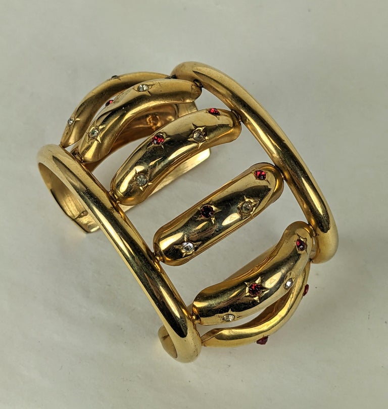 Striking Retro Ruby Paste Cuff For Sale at 1stDibs