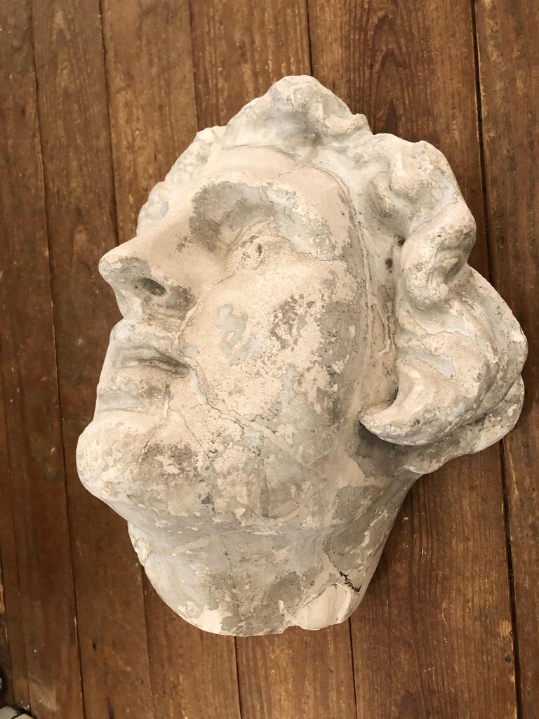 Striking Romantic Large Plaster Wall Sculpture of Apollo For Sale at ...