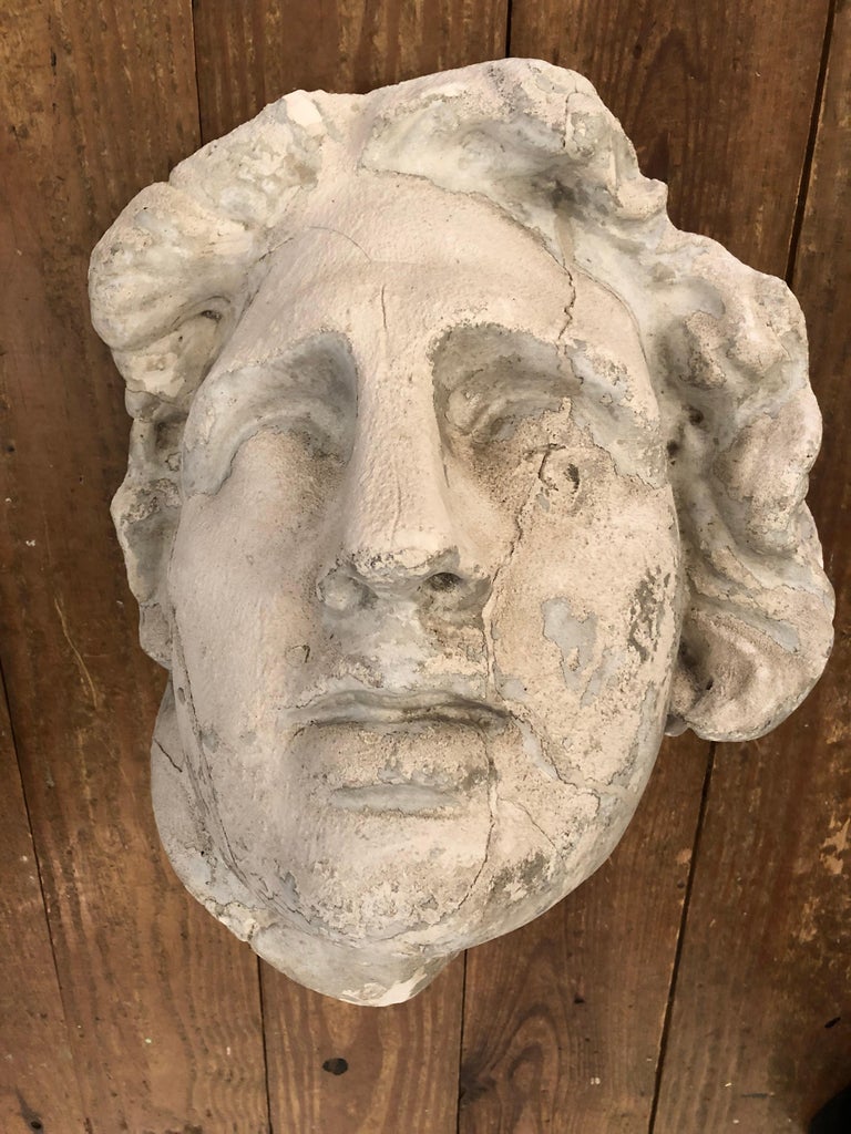 Striking Romantic Large Plaster Wall Sculpture of Apollo For Sale at ...