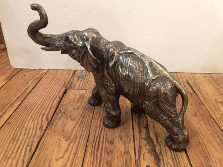 Striking Silver Metal Elephant Sculpture at 1stDibs | elephant metal ...