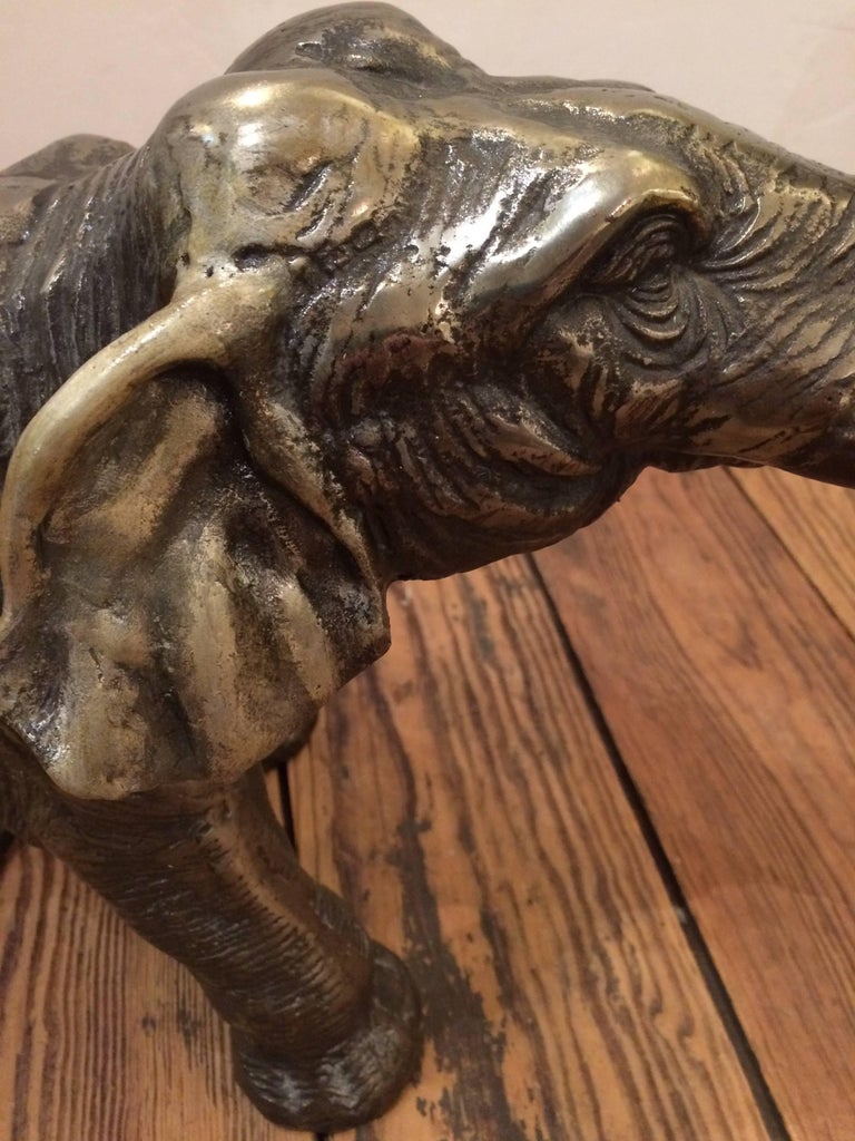 Striking Silver Metal Elephant Sculpture at 1stDibs | elephant metal ...