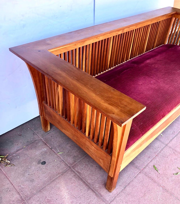 Striking Solid Cherry Mission Style Stickley Spindle Sofa at 1stDibs ...