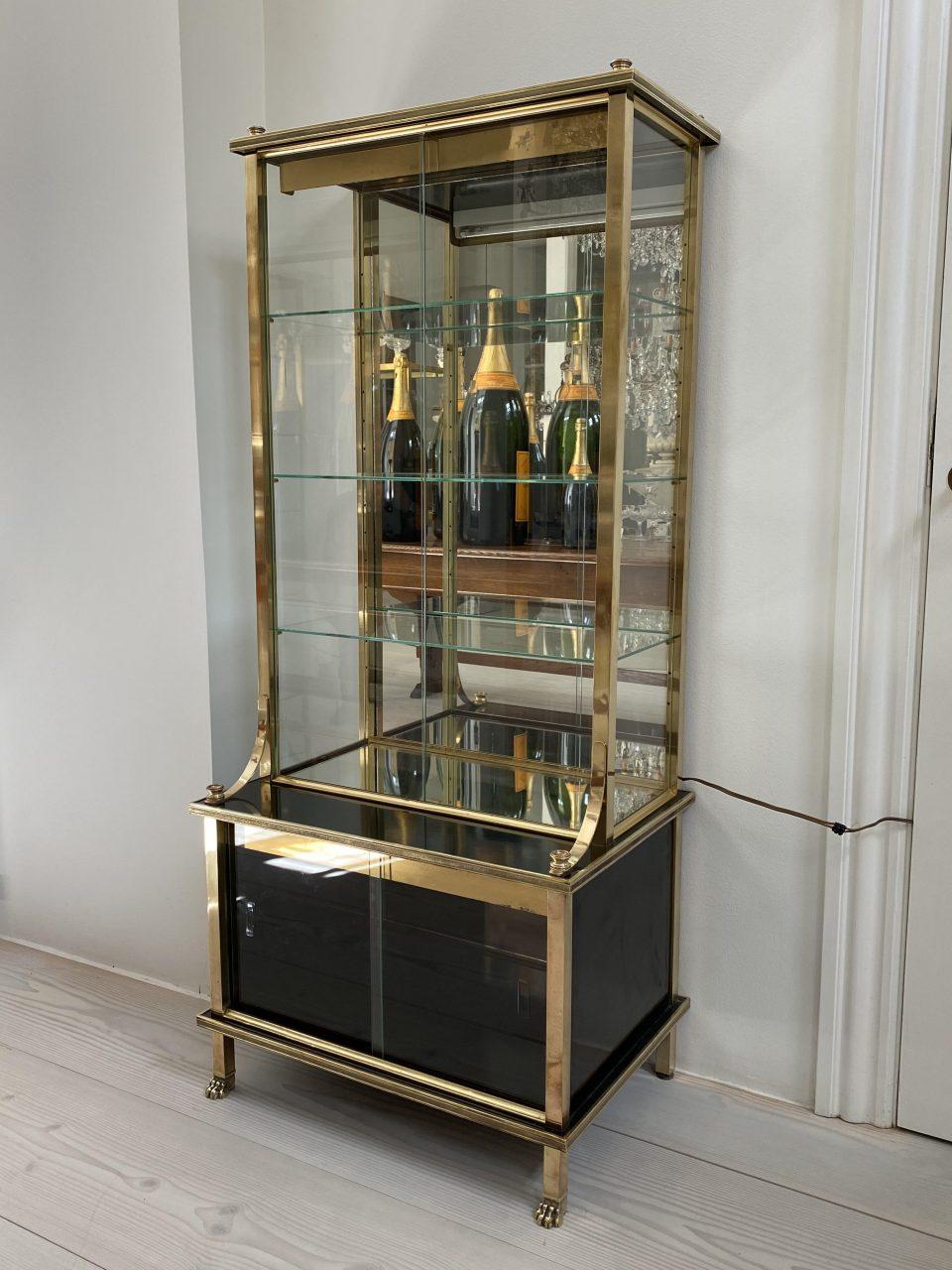 Striking Vintage Cabinet-Brass and Glass at 1stDibs