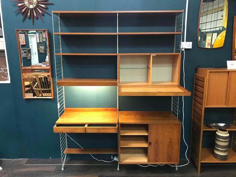 String Shelving System with Desk and Light by Nils Strinning, String ...