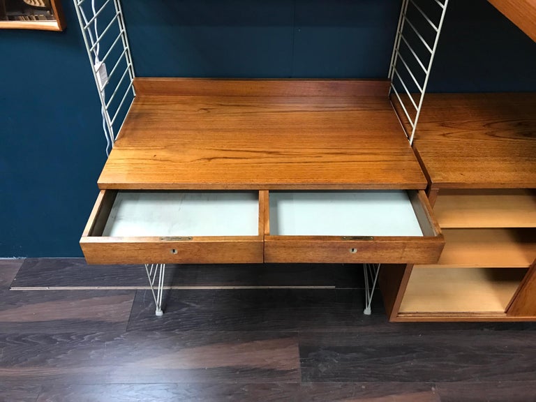 String Shelving System with Desk and Light by Nils Strinning, String ...