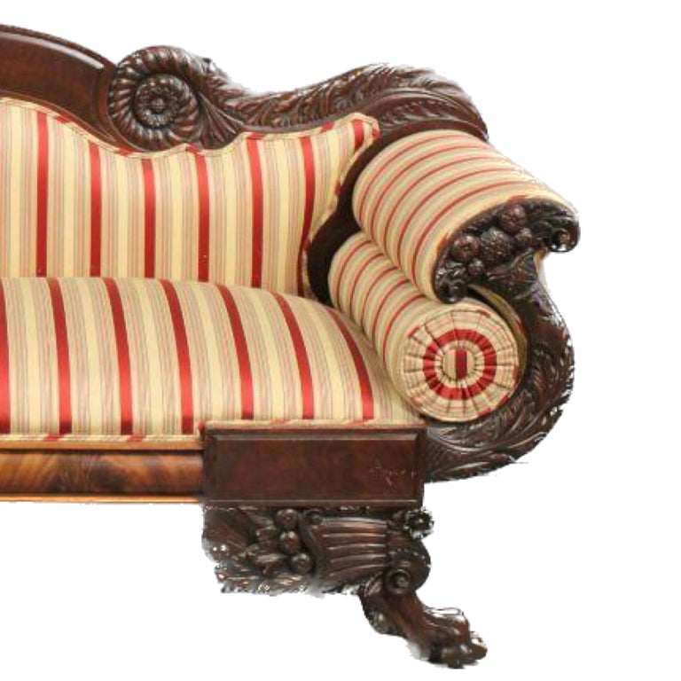 Striped American Empire Style Sofa For Sale at 1stDibs