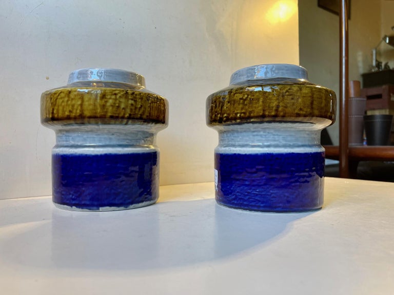 Striped Ceramic Vases Titus by Olle Alberius for Rörstrand Sweden ...