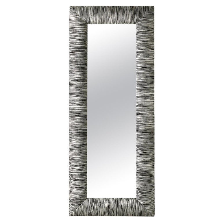 Striped Elongated Rectangular Framed Mirror For Sale at 1stDibs