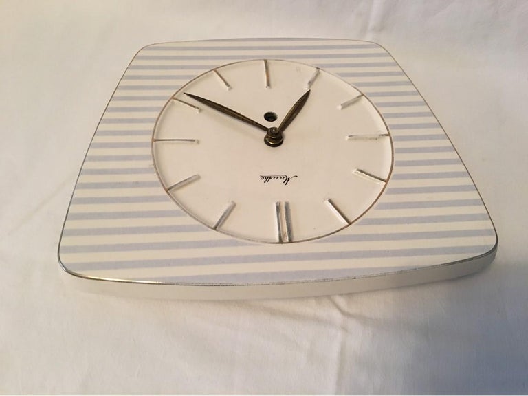 Striped Mechanical Ceramic Wall Clock by Mauthe, Germany For Sale at ...