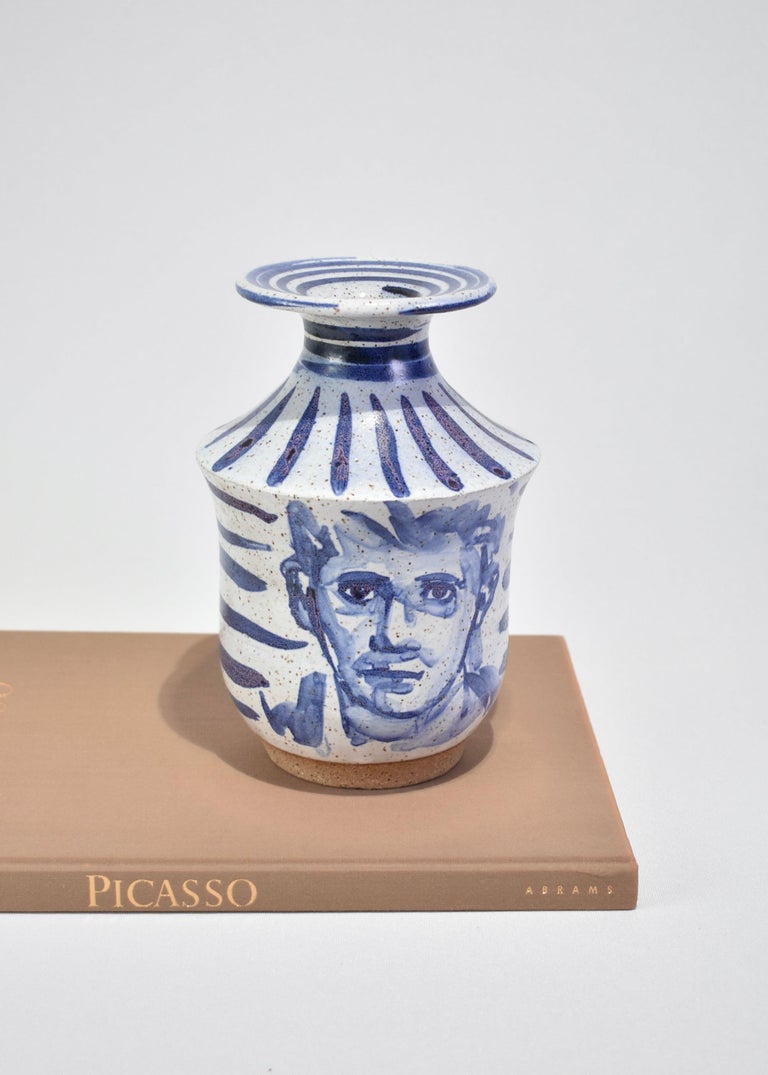 Striped Portrait Vase For Sale at 1stDibs