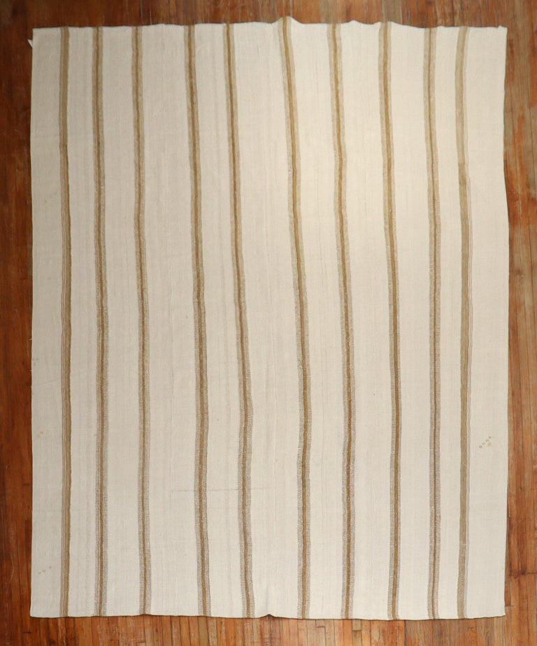 Striped Vintage Inspired Turkish Room Size Kilim For Sale at 1stDibs