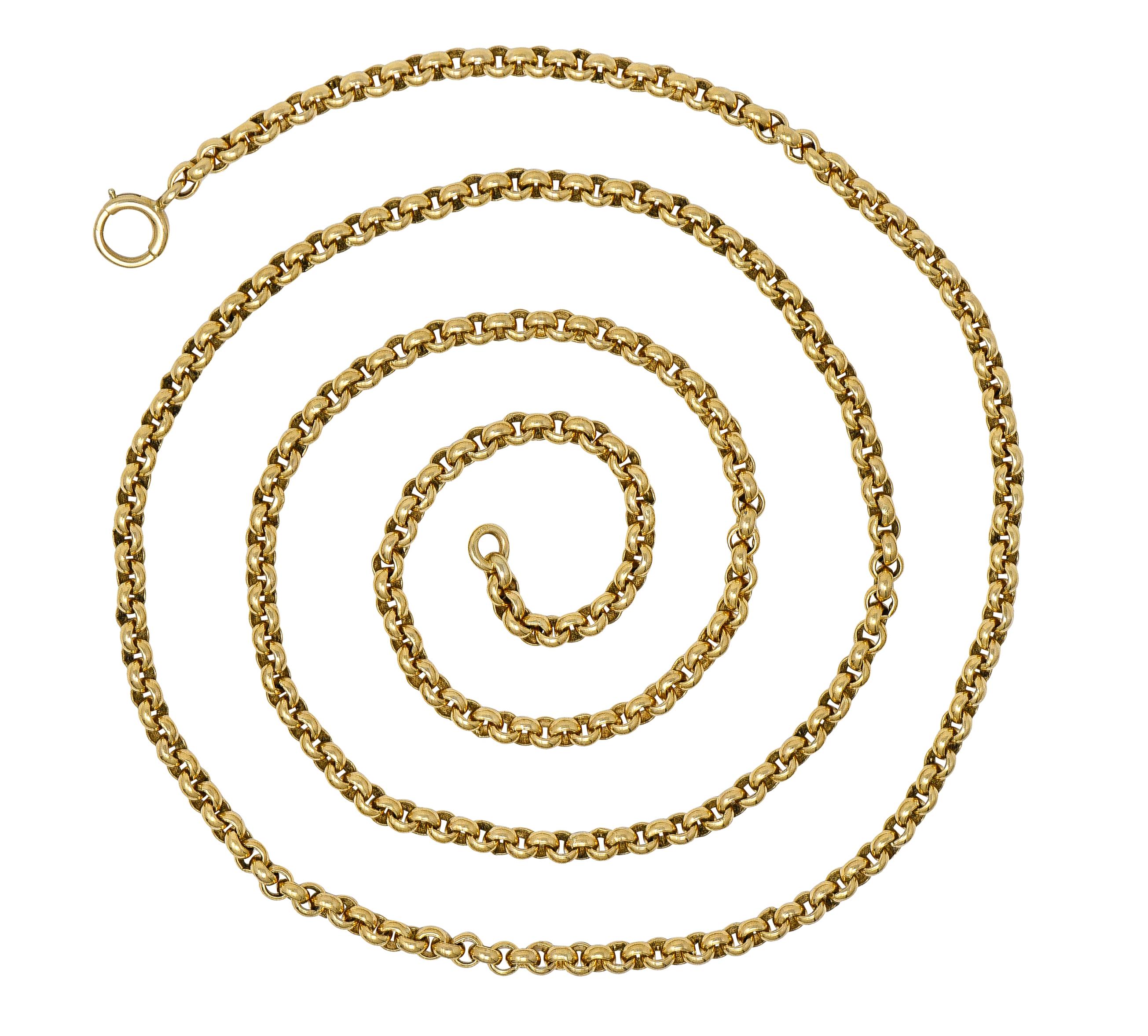 Strobell and Crane Victorian 14 Karat Yellow Gold Rolo Antique Chain at ...