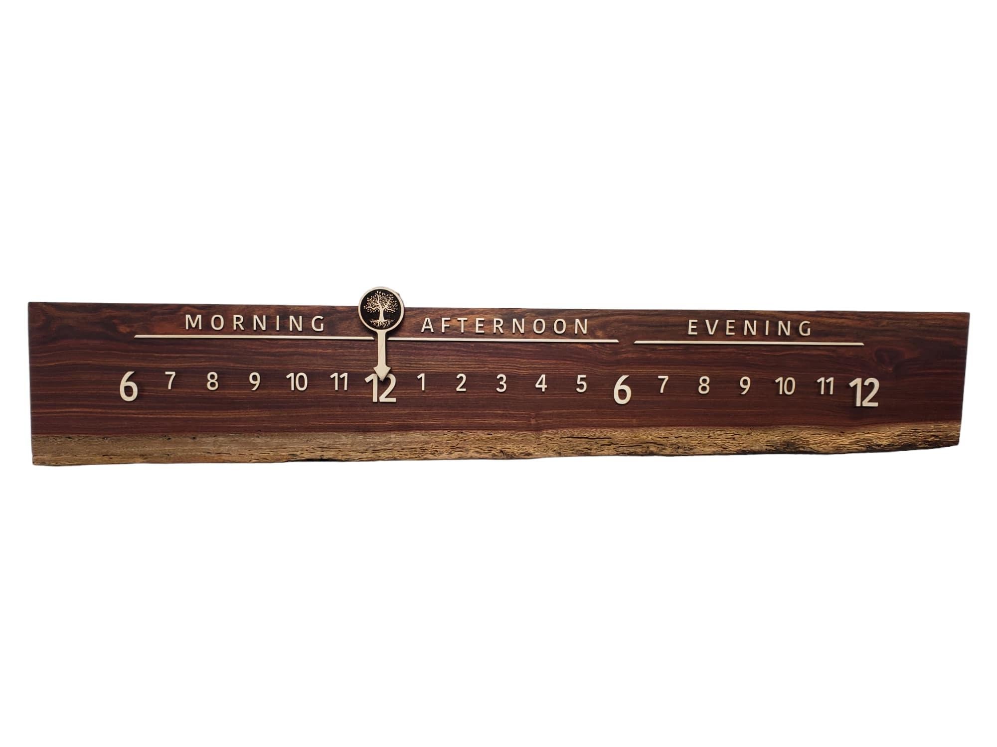 Stromboli: Three-foot Chechen and Maple Linear Clock For Sale at 1stDibs
