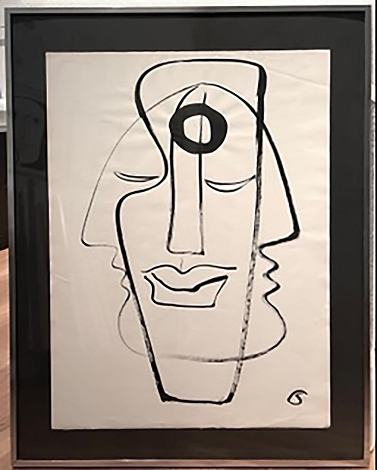 Strong-Cuevas Drawing "Bullseye" 1986 India Ink For Sale at 1stDibs