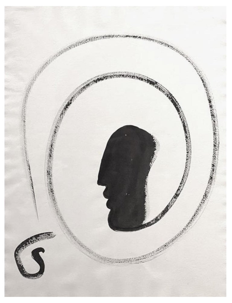 Strong-Cuevas Drawing "Spiral Face" India Ink For Sale at 1stDibs