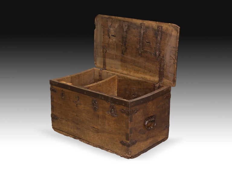 Strongbox Chest with Four Locks, Walnut and Iron, 16th-17th Centuries ...
