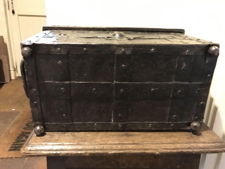 Strongbox, Mid-17th Century, Baroque, Small, Iron, United at 1stDibs