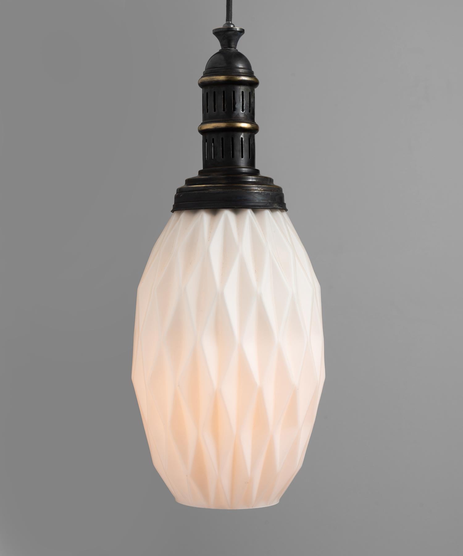 Structured Opaline Glass Pendant, Italy, 21st Century at 1stDibs