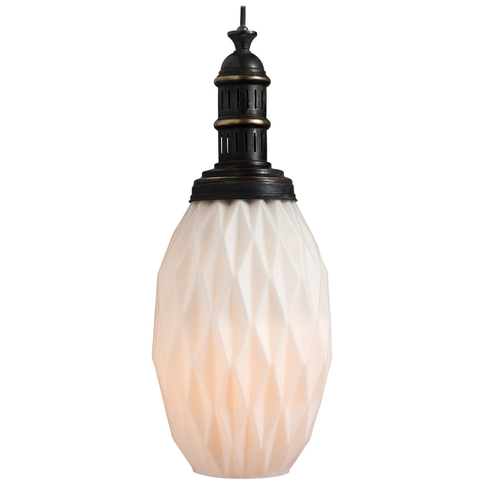 Structured Opaline Glass Pendant, Italy, 21st Century at 1stDibs