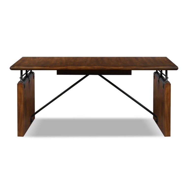 Structured Roda writing table made of wood and brass anchors with a ...