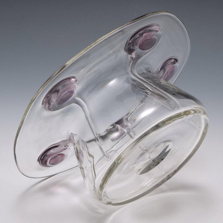 Stuart and Sons Amethyst Peacock Trails Posy Vase c1910 For Sale at 1stDibs