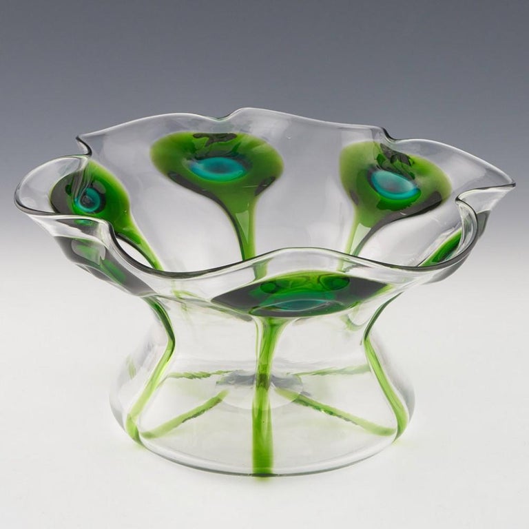 Stuart and Sons for Liberty Two Colour Peacock Trails Rose Bowl C1910 ...