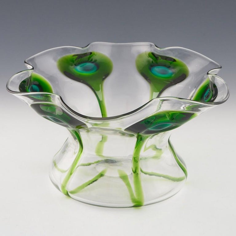 Stuart and Sons for Liberty Two Colour Peacock Trails Rose Bowl C1910 ...