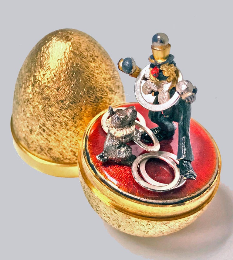 Stuart Devlin Clown and Performing Dog Egg, London, 1980 at 1stDibs