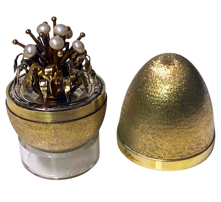 Stuart Devlin Silver Gilt Surprise Egg flowers London, 1977 For Sale at ...