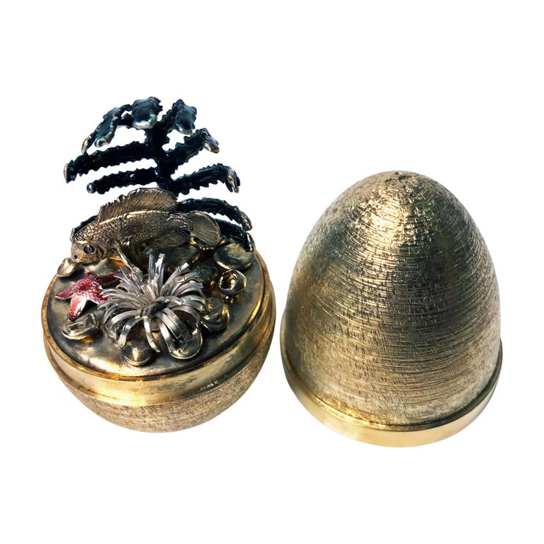 Stuart Devlin Silver Gilt Surprise Egg, London, 1978 at 1stDibs