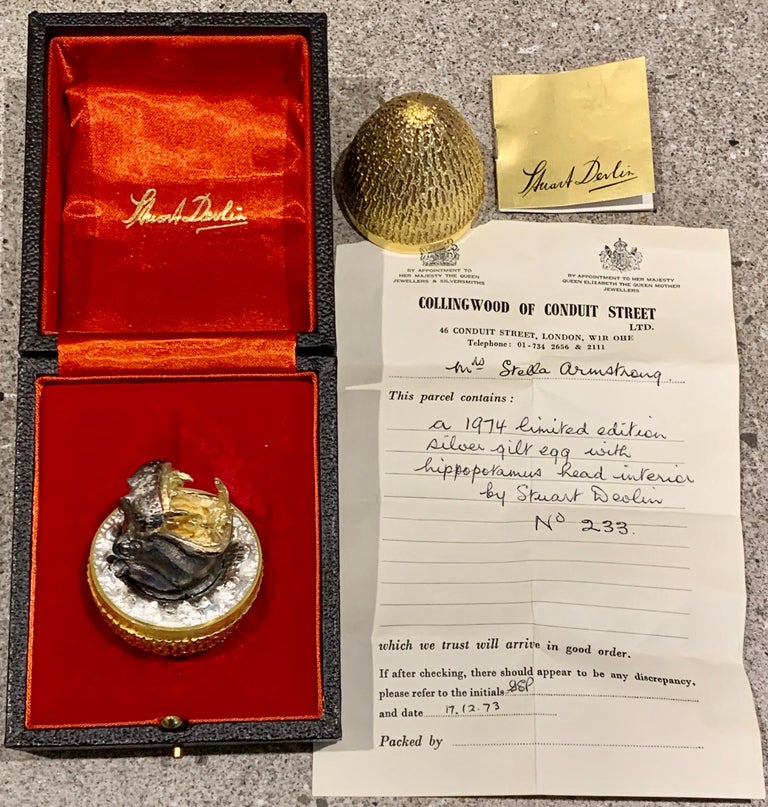 Stuart Devlin Silver Hippo Surprise Egg Ltd Edition Number 233/300 ...