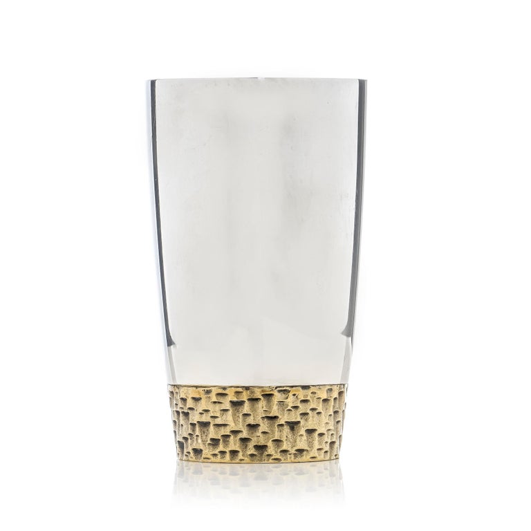 Stuart Devlin Vintage Sterling Silver and Silver Gilt Beaker with Bark ...