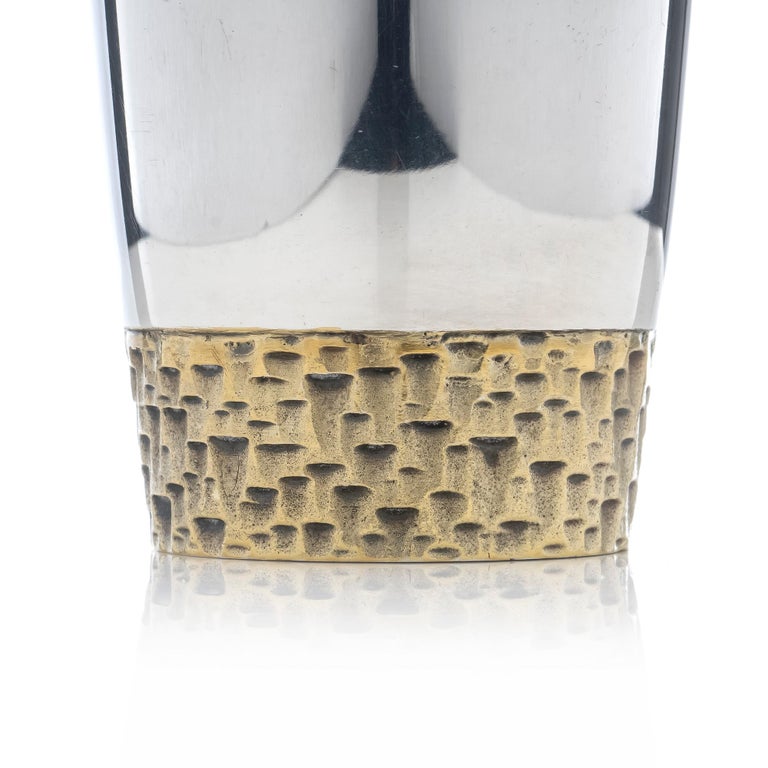 Stuart Devlin Vintage Sterling Silver and Silver Gilt Beaker with Bark ...