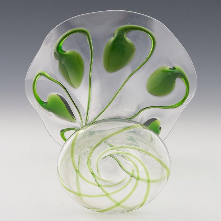 Stuart Green Trailed Glass Vase c1910 For Sale at 1stDibs