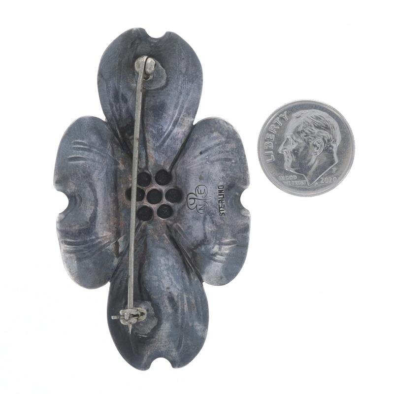 Stuart Nye Dogwood Flower Brooch - Sterling Silver 925 Easter Spring ...