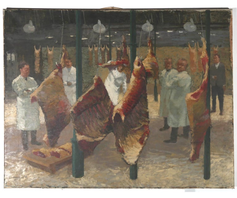 Stuart Ray - Stuart Ray (1916-1985) - 1962 Oil, Smithfield Meat Market ...