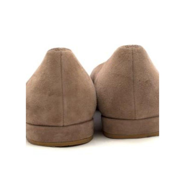 Stuart Weitzman Chicflat Beige Suede Flat Pumps For Sale at 1stDibs