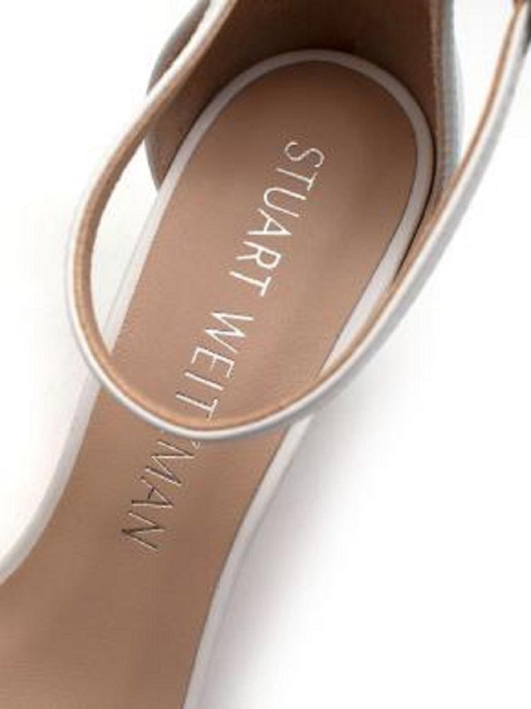 Stuart Weitzman White Smooth Calf Nearlynude Sandals For Sale at 1stDibs