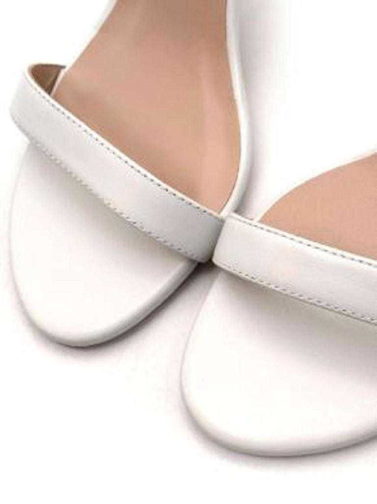 Stuart Weitzman White Smooth Calf Nearlynude Sandals For Sale at 1stDibs