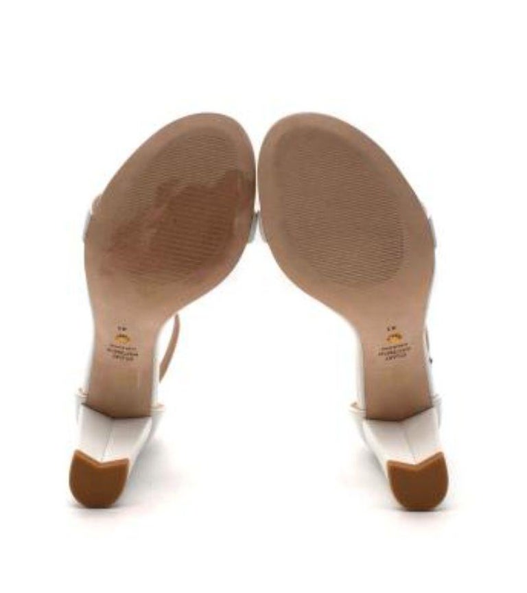 Stuart Weitzman White Smooth Calf Nearlynude Sandals For Sale at 1stDibs