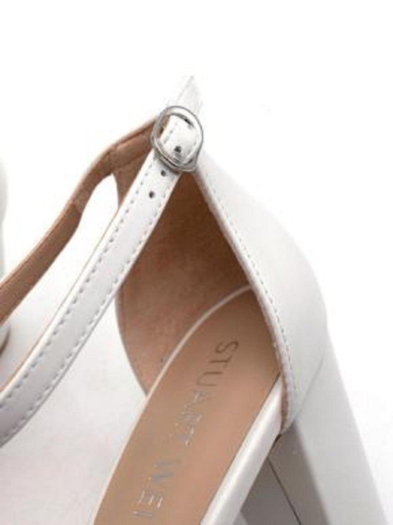 Stuart Weitzman White Smooth Calf Nearlynude Sandals For Sale at 1stDibs
