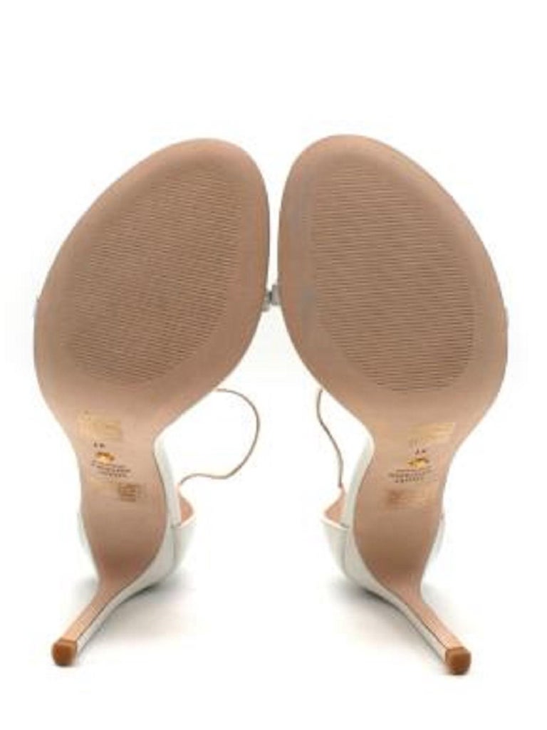 Stuart Weitzman White Smooth Calf NudistSong Sandals For Sale at 1stDibs