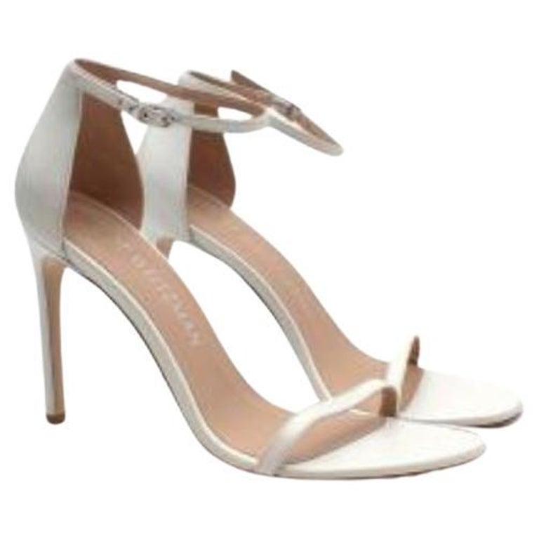 Stuart Weitzman White Smooth Calf NudistSong Sandals For Sale at 1stDibs