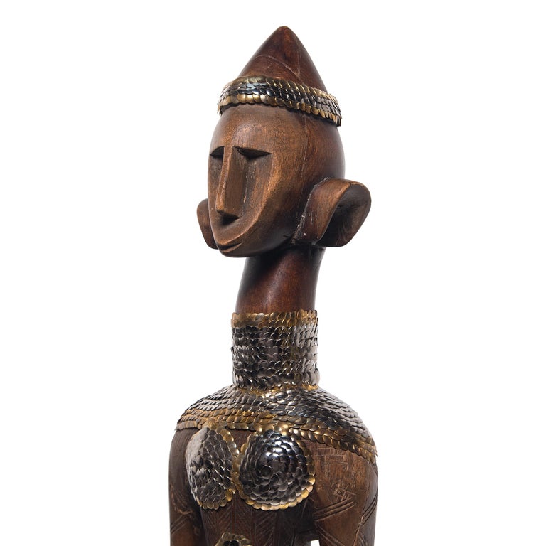 Metallic Studded Bambara Figure by Brian Stanziale For Sale at 1stDibs
